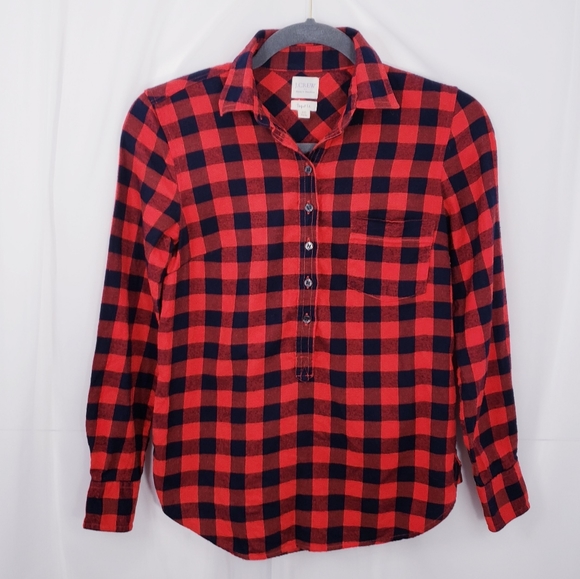 J. Crew | Tops | 27 J Crew Plaid Flannel Shirt Xxs | Poshmark